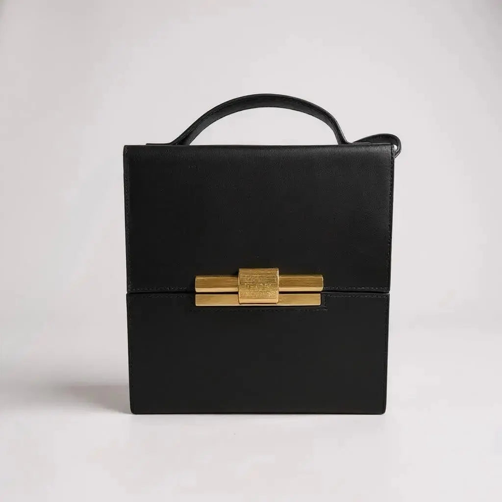 THE NINA LEATHER BOX HANDBAG | thebagicon